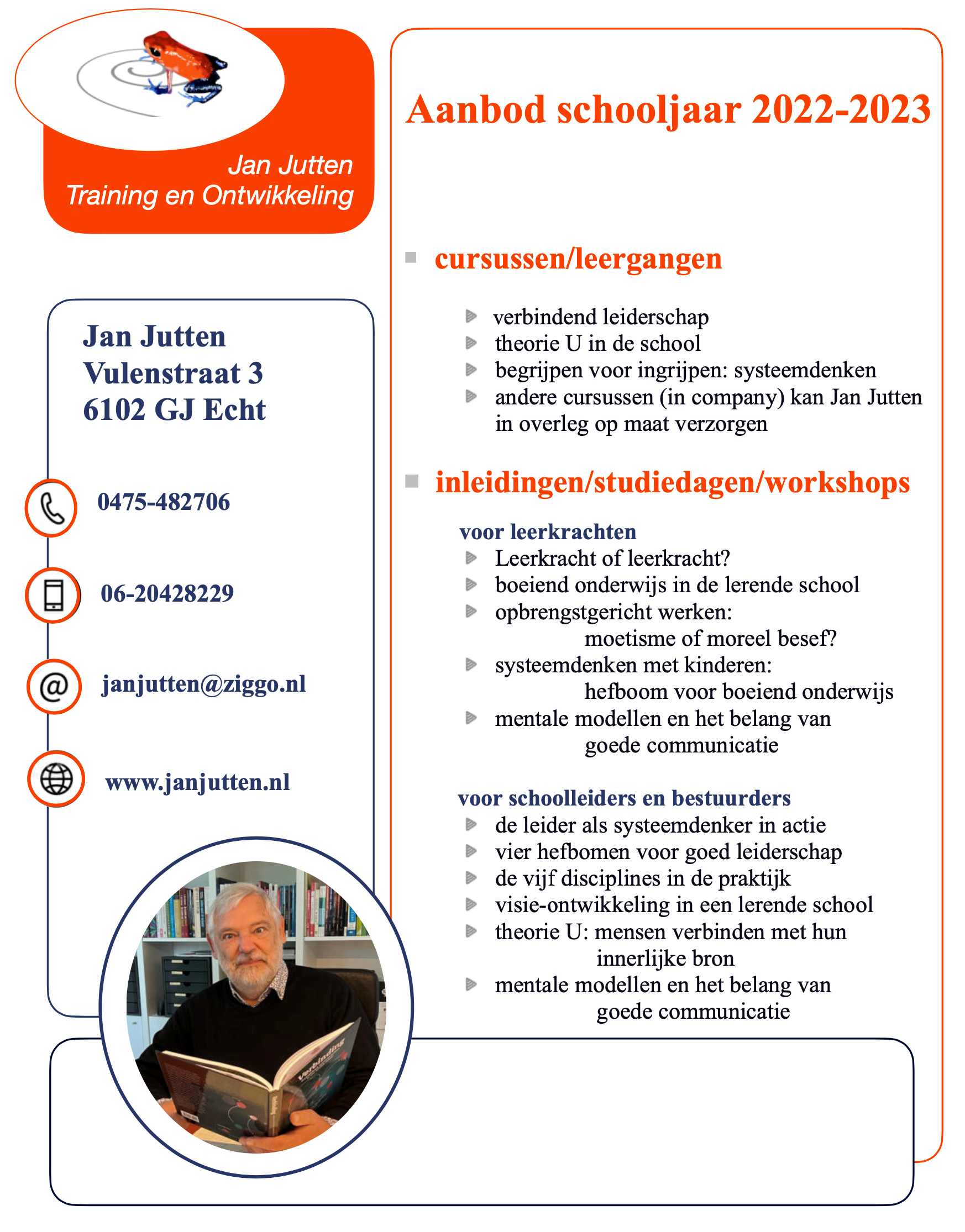 brochure met de activiteiten - Jan Jutten